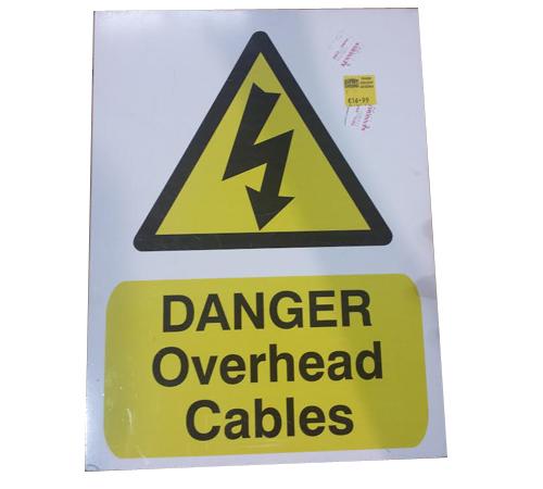 Danger Overhead Cables Farm Safety Sign | Fast Delivery | agridirect.ie
