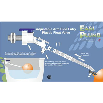 EP 1/2" SIDE ENTRY ADJUSTABLE ARM FLOAT VALVE | agridirect.ie