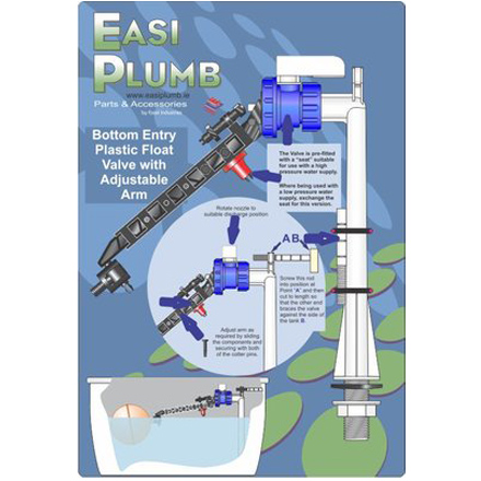 EP ADJUSTABLE ARM BOTTOM ENTRY PLASTIC FLOAT VALVE | agridirect.ie