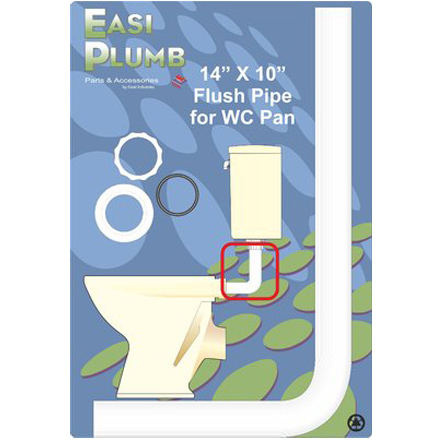 EP 14" X 10" WHITE FLUSHPIPE C/W INTERNAL FLUSH PIPE CONNECTOR ...